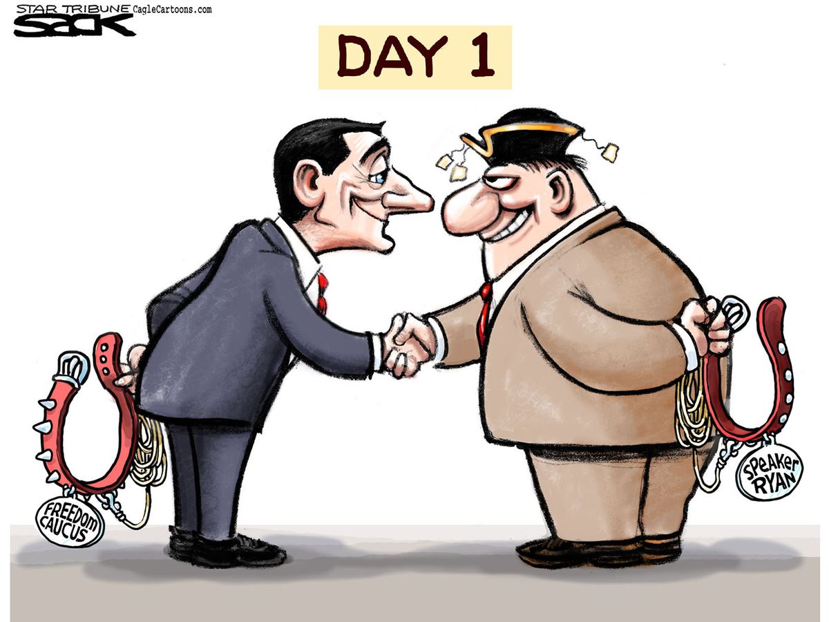 Political cartoon U.S. Paul Ryan Freedom Caucus | The Week