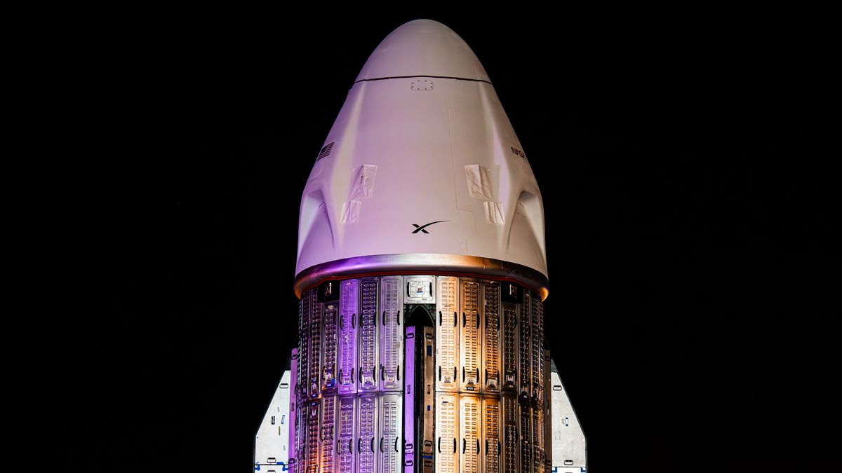 SpaceX Dragon arrives at launch pad ahead of Crew-7 liftoff (photos ...