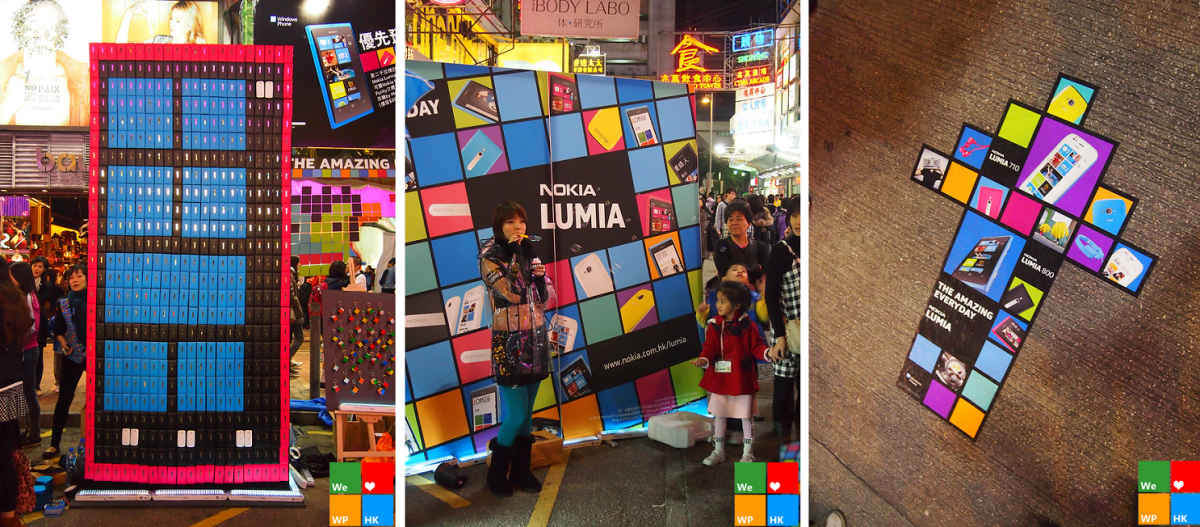 Nokia Hong Kong creates a giant Windows Phone out of 550 Windows Phones ...