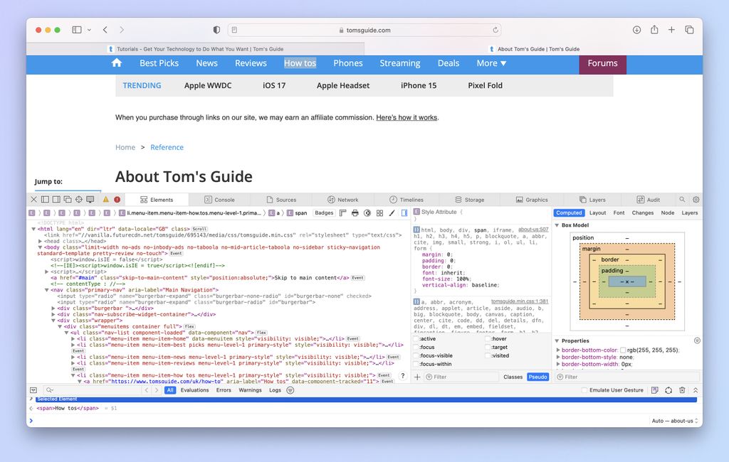 How to Inspect Element on Safari for Mac | Tom's Guide