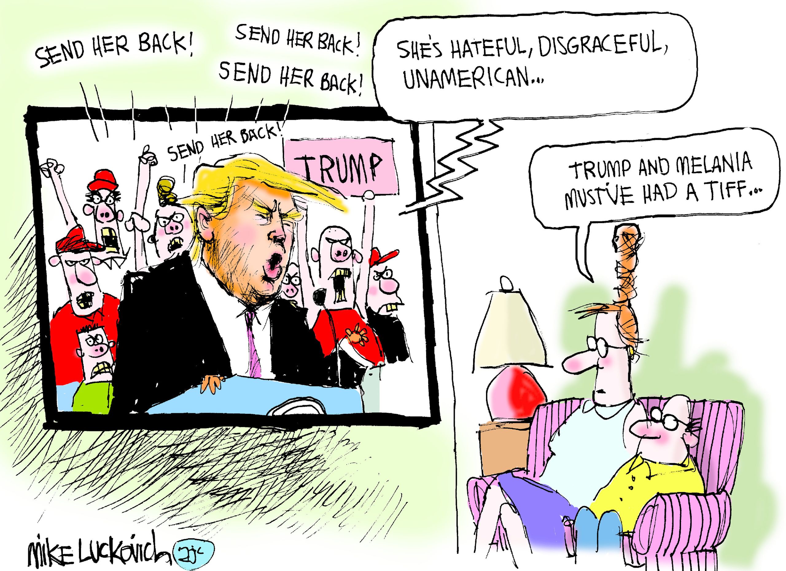 Political Cartoon Trump Send Her Back Melania | The Week