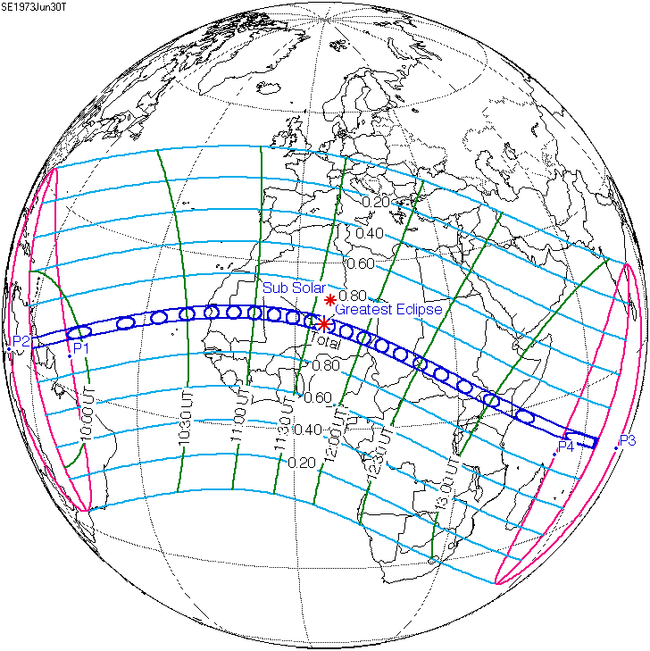 One of the longest solar eclipses on Earth darkened the sky 50 years ...