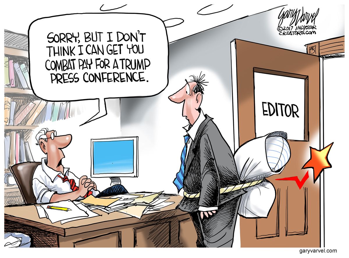 Political Cartoon U.S. combat pay for press | The Week