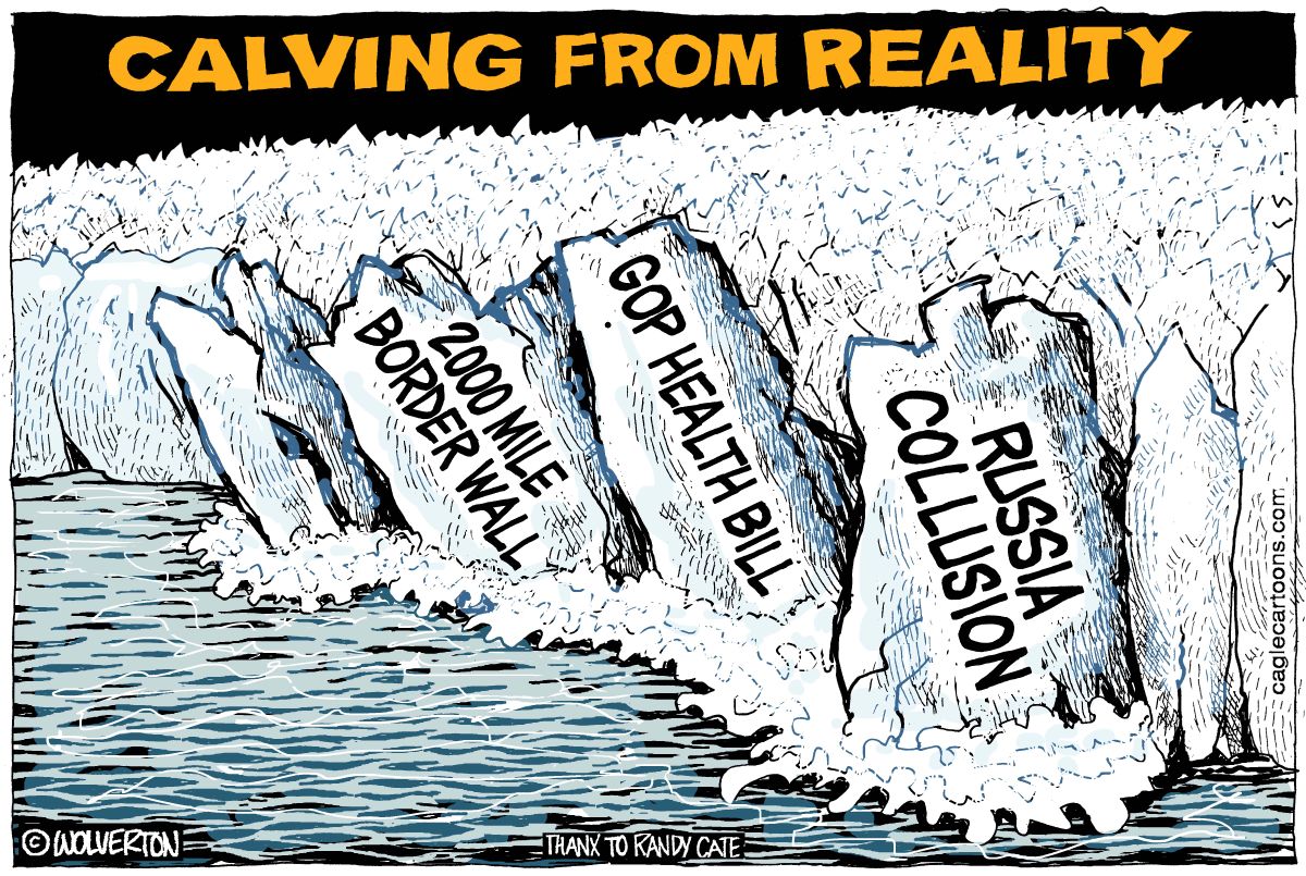 Political cartoon U.S. Climate change Antarctica ice shelf GOP health ...