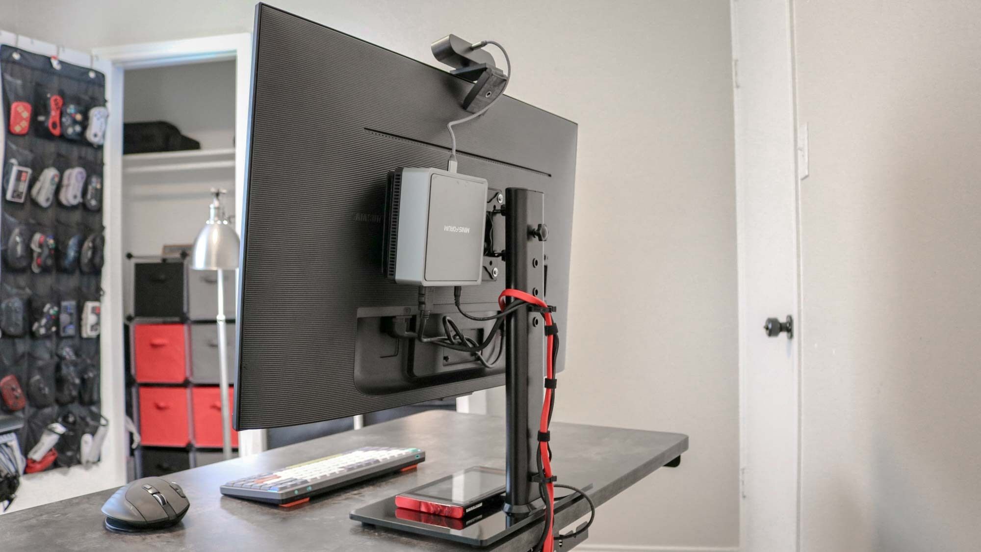 I mounted a mini PC to the back of my monitor for an even cleaner setup ...