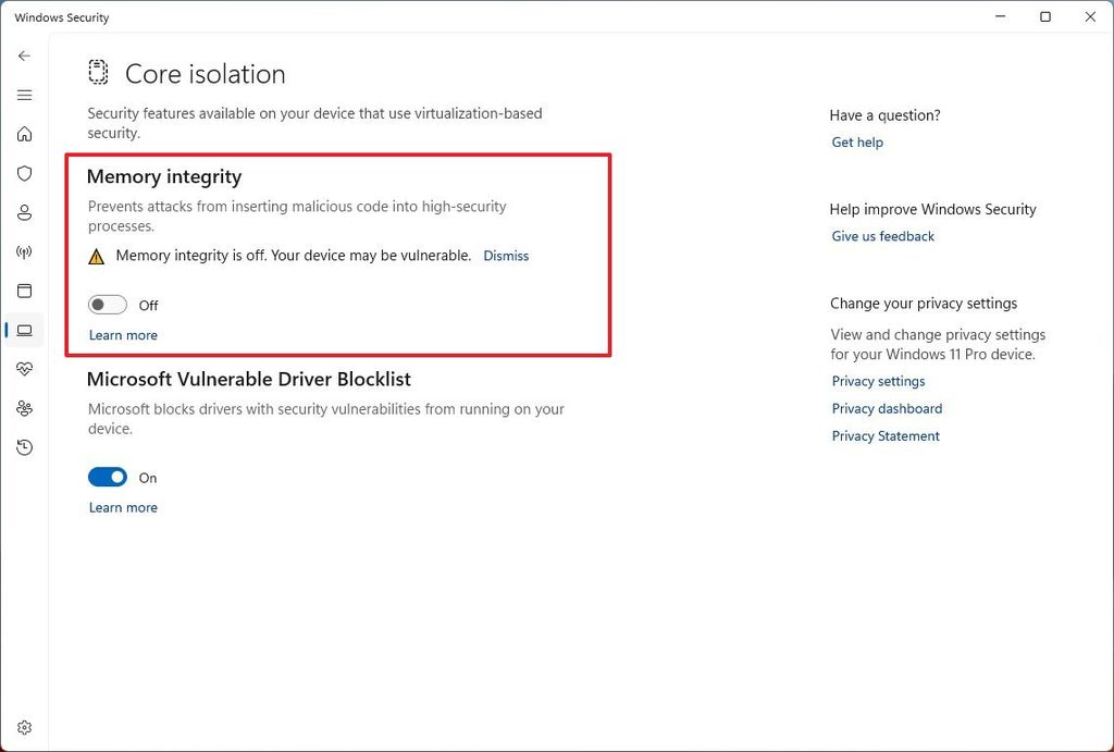 How to enable Core isolation's Memory integrity feature on Windows 11 | Windows Central