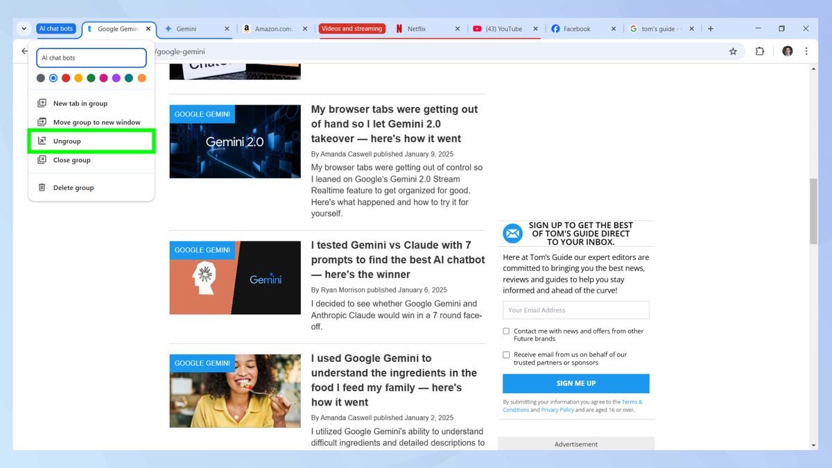 How to group tabs in Google Chrome | Tom's Guide