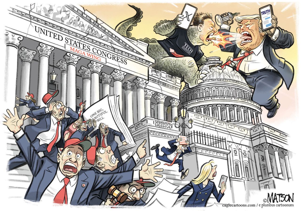 Elon Musk vs. Donald Trump | June 9 editorial cartoons | The Week