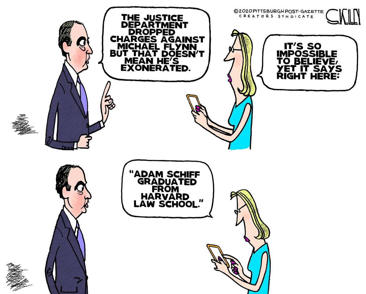 Political Cartoon U.S. adam schiff harvard michael flynn exoneration ...