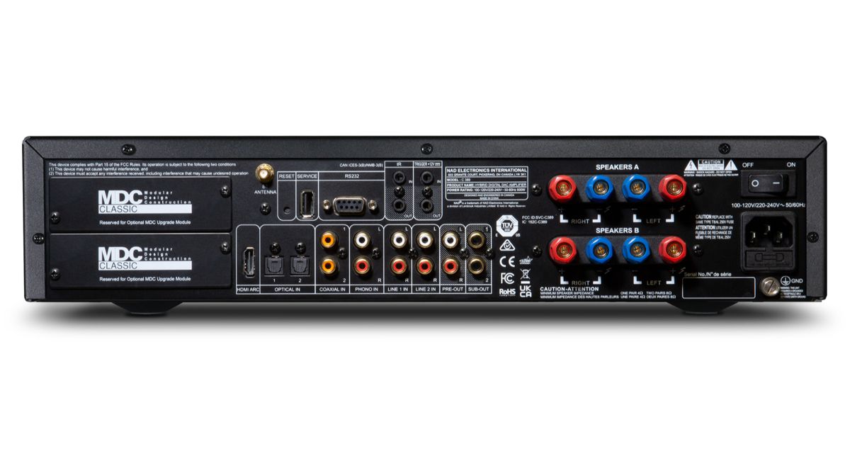 NAD C 389 is an upgradeable stereo amplifier with HDMI eARC built-in ...