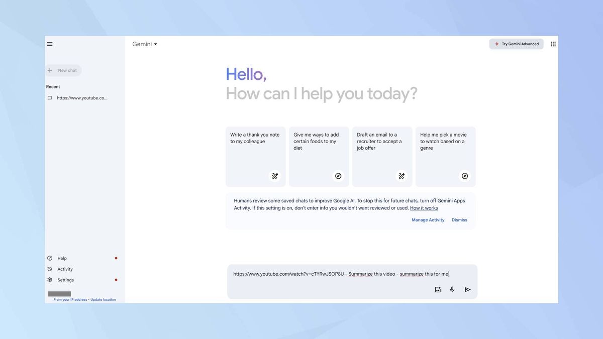 How to use Google Gemini to summarize a YouTube video | Tom's Guide