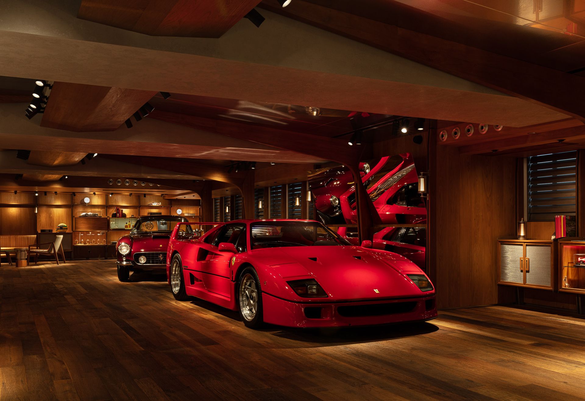 This sybaritic den is designed around a car collection | Wallpaper