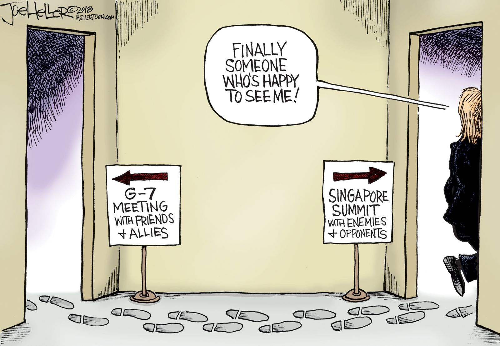 Political Cartoon U.S. Trump Kim Jong Un North Korea nuclear summit ...