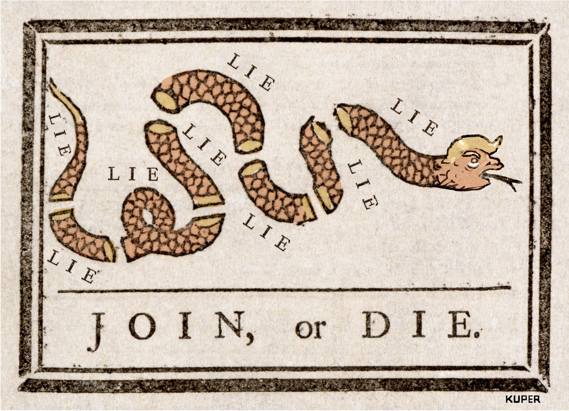 Political Cartoon U.S. Trump GOP Join or Die | The Week