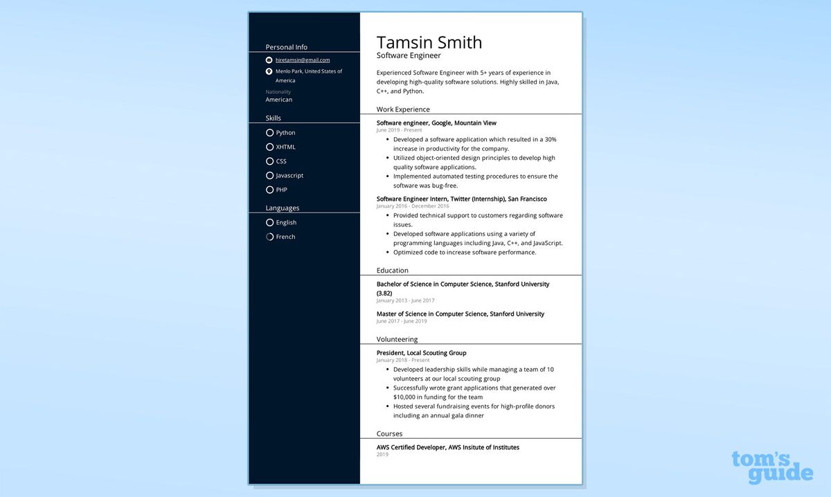 How to use ChatGPT to write a resume | Tom's Guide