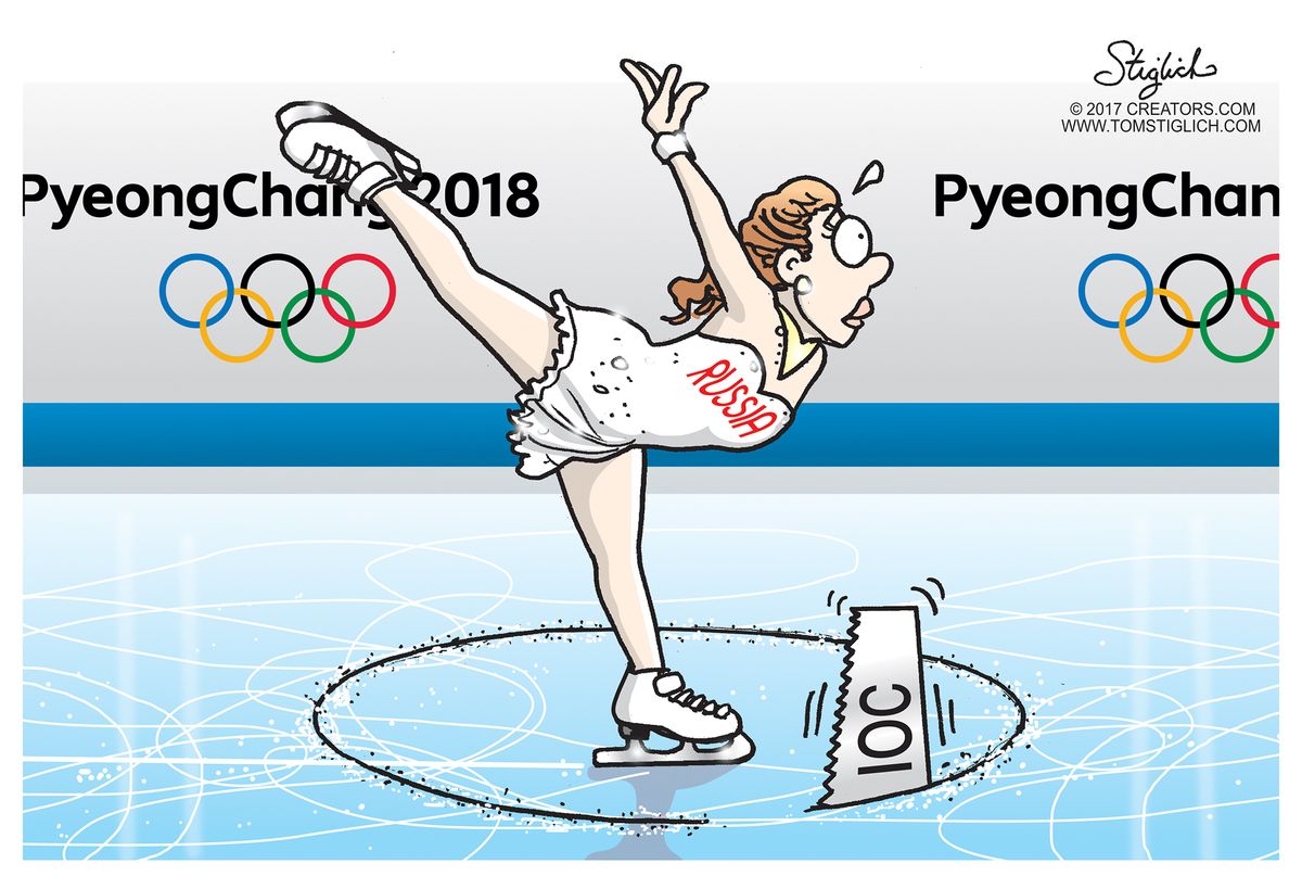 Political cartoon World Olympics Russia doping banned | The Week