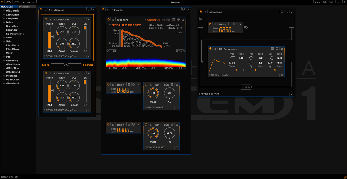 Hofa-Plugins’ modular System 1 effects platform includes a “postmodern ...
