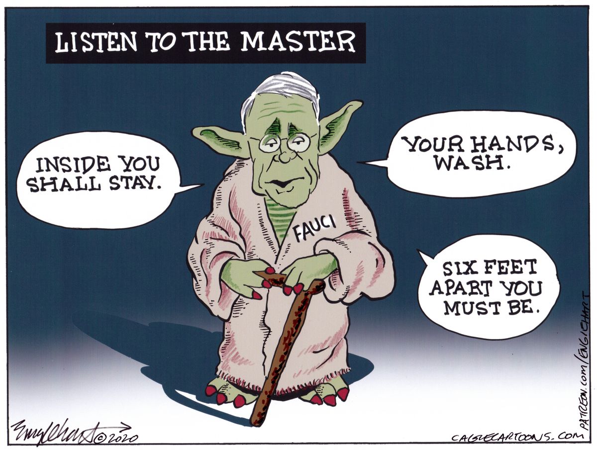 Political Cartoon U.S. Anthony Fauci Yoda COVID-19 social distancing ...