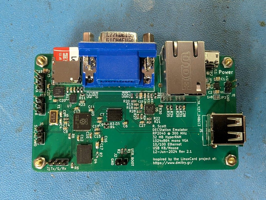 Throwback workstation emulated on a business-card-sized board you can ...