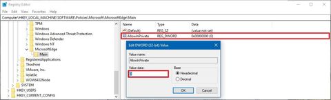 How to disable Microsoft Edge InPrivate browsing on Windows 10 ...