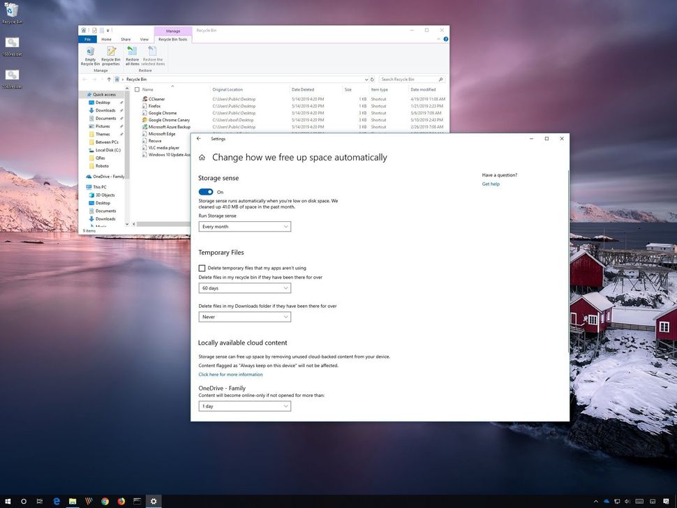 How to automatically empty the Recycle Bin with Storage Sense on ...