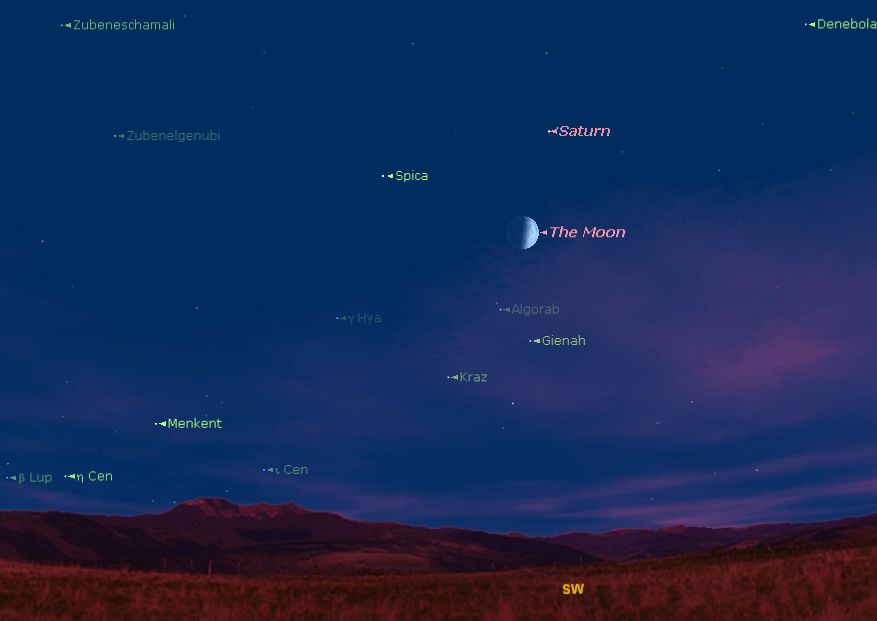 Moon & Saturn Form Sky Triangle With Bright Star Tonight | Space