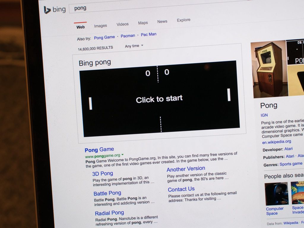 Microsoft put a Pong game in its Bing search engine | Windows Central