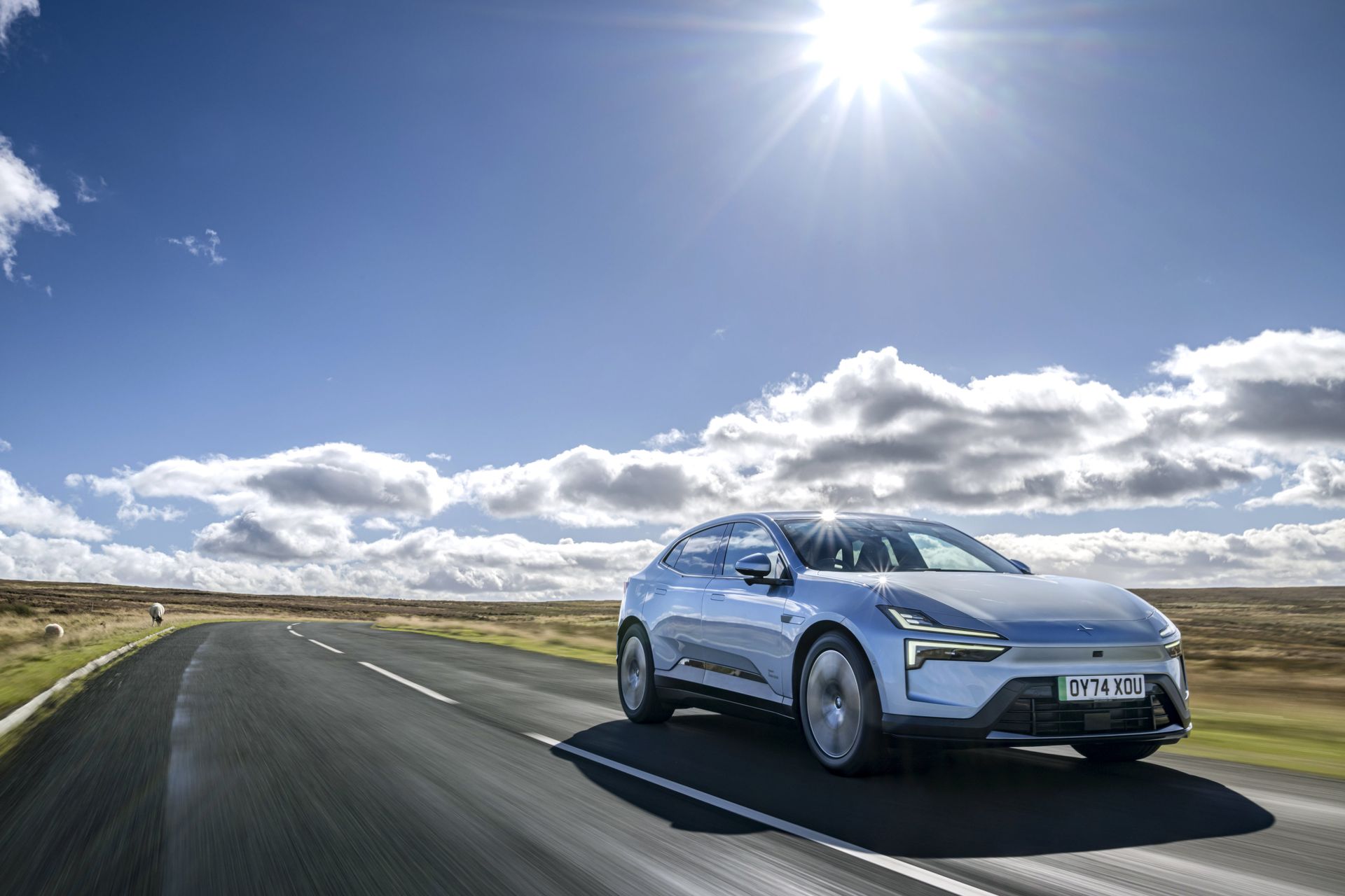 The Polestar 4 pulls into view, bristling with sensors and an excellent ...