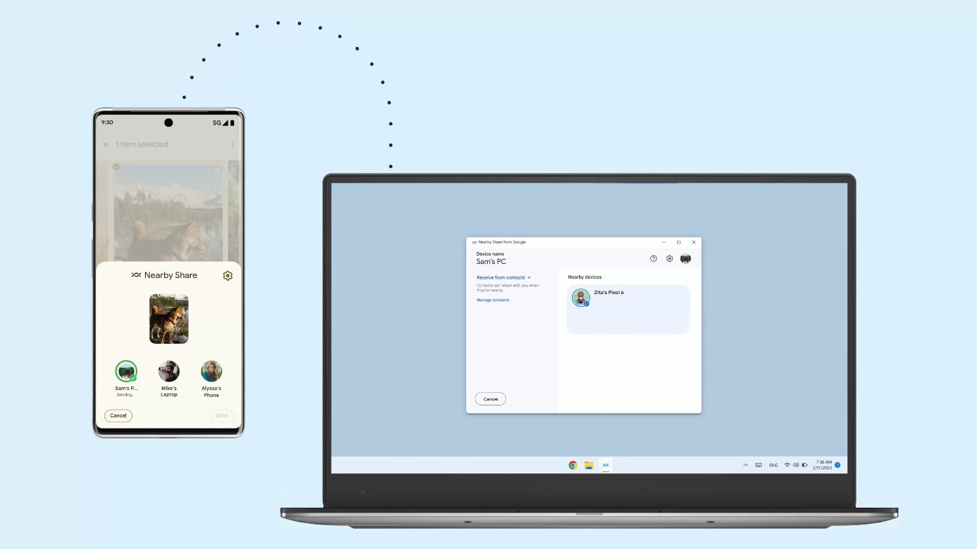 Google's Nearby Share is finally available for Windows in beta, and it ...