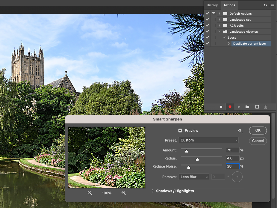 I created a Photoshop Action to instantly ‘glow-up’ my landscapes when ...