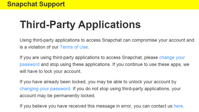 Snapchat is clamping down on third-party apps, threatens to lock ...