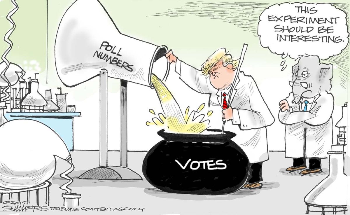 Political cartoon U.S. Donald Trump Polls Votes | The Week
