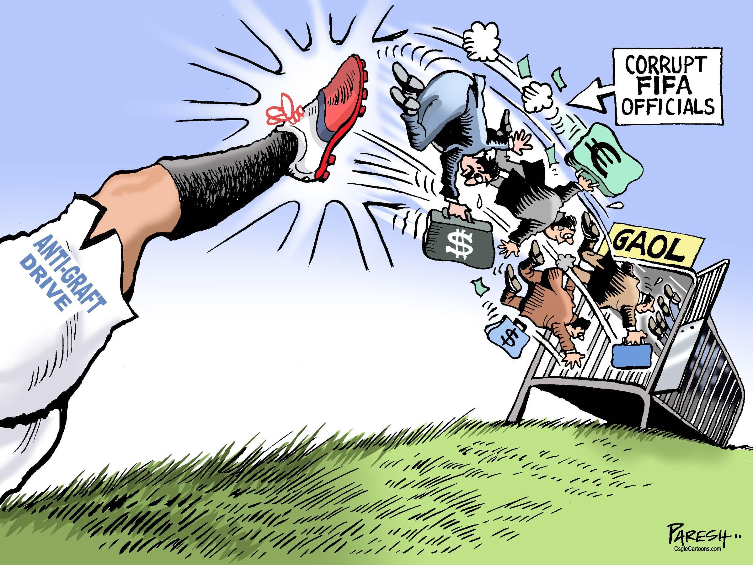 Editorial cartoon World FIFA Investigation | The Week
