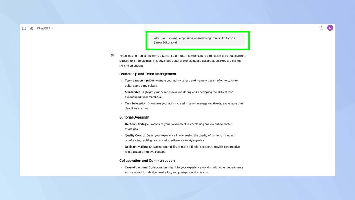 How to use ChatGPT to write a resume | Tom's Guide
