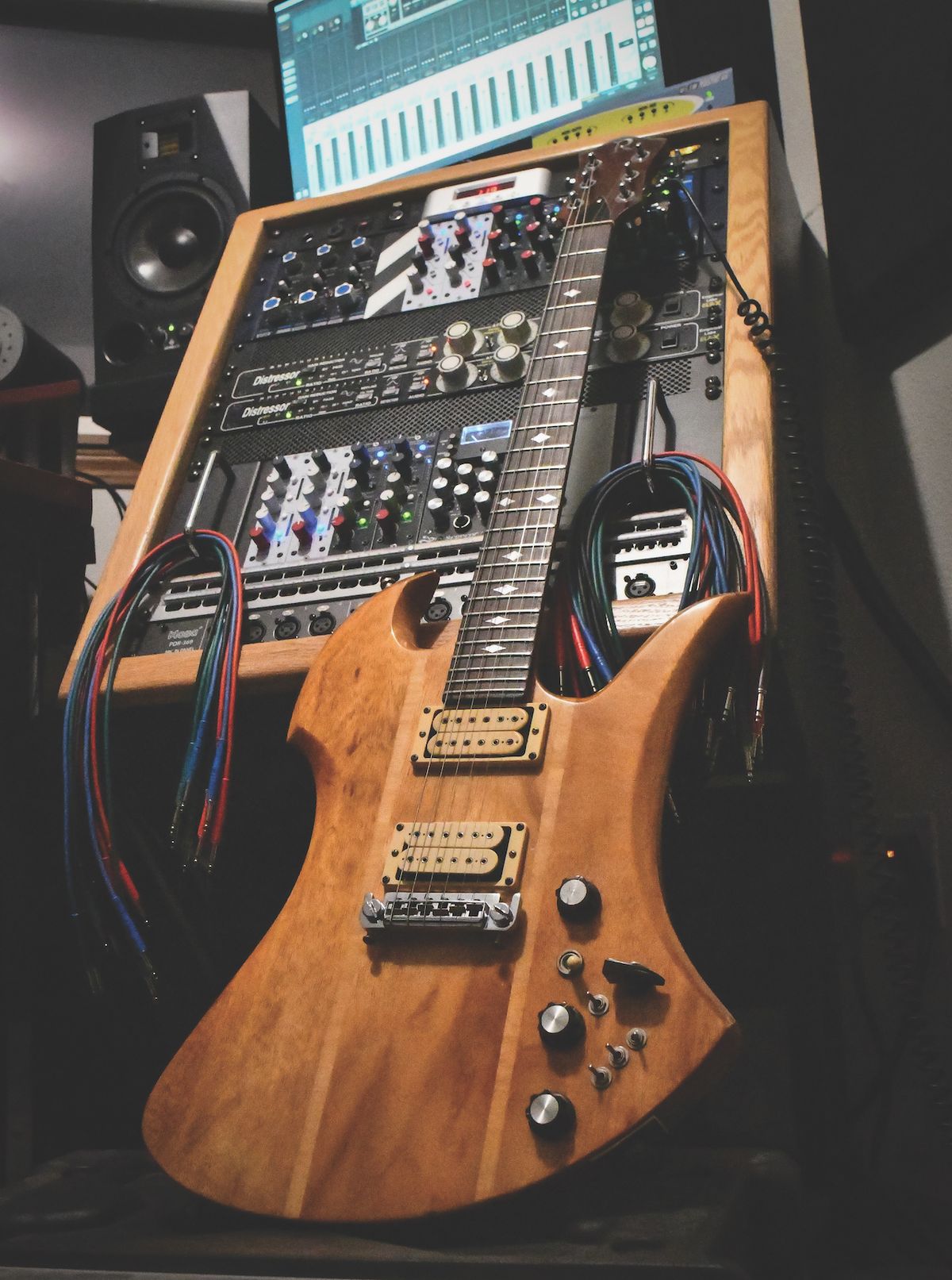 “With a through-neck, two DiMarzio Super Distortion pickups, an onboard ...