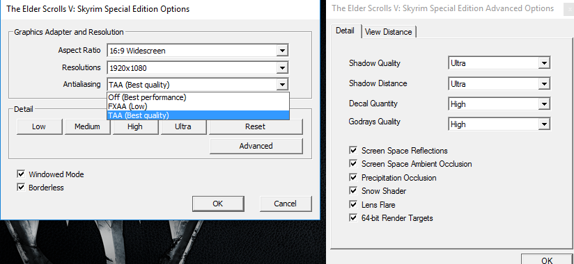 Skyrim Special Edition settings, comparison shots, and performance | PC ...