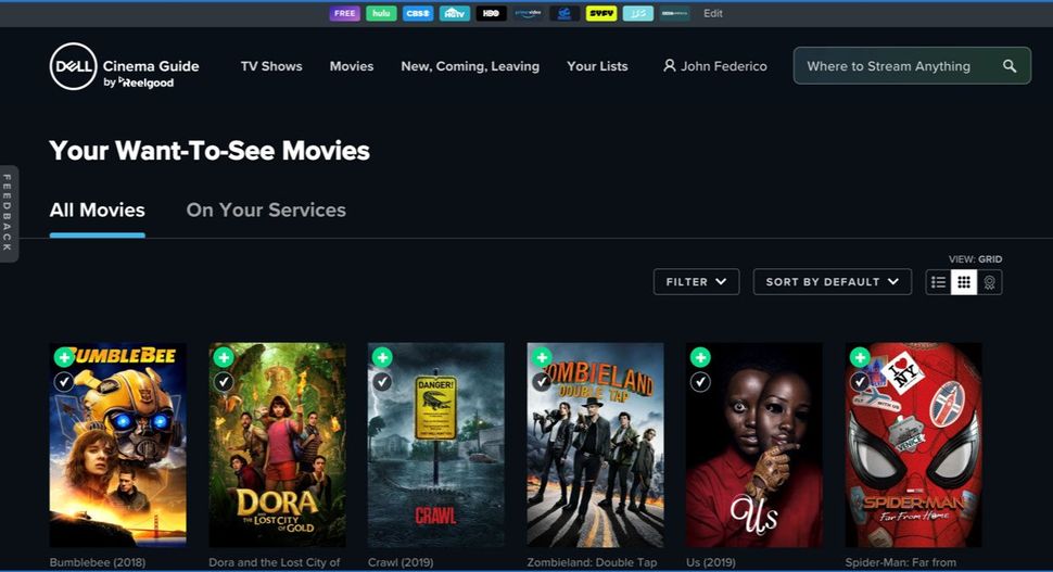 Dell Cinema Guide will let you search for streaming content from 200 ...