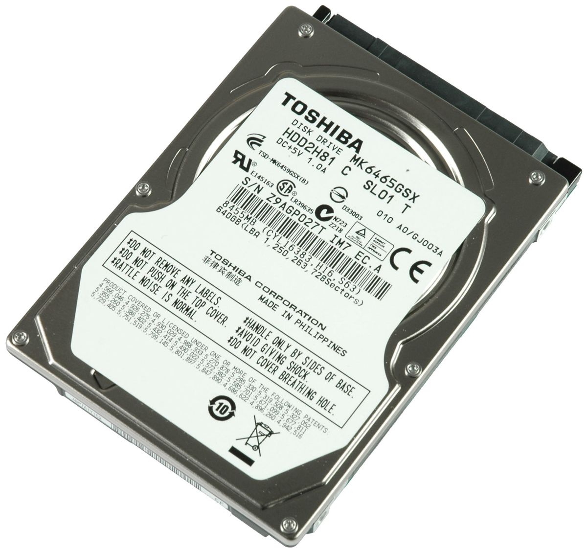 Toshiba MK6465GSX (640GB) - Notebook Hard Drives: 750GB And 640GB Models Reviewed | Tom's Hardware