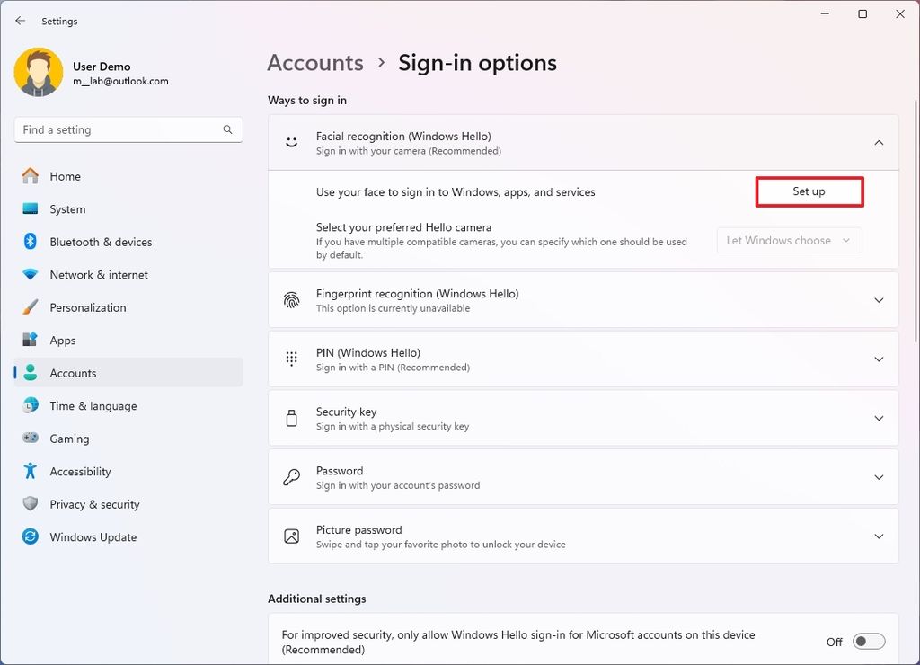How to configure Windows Hello authentication on Windows 11 | Windows ...