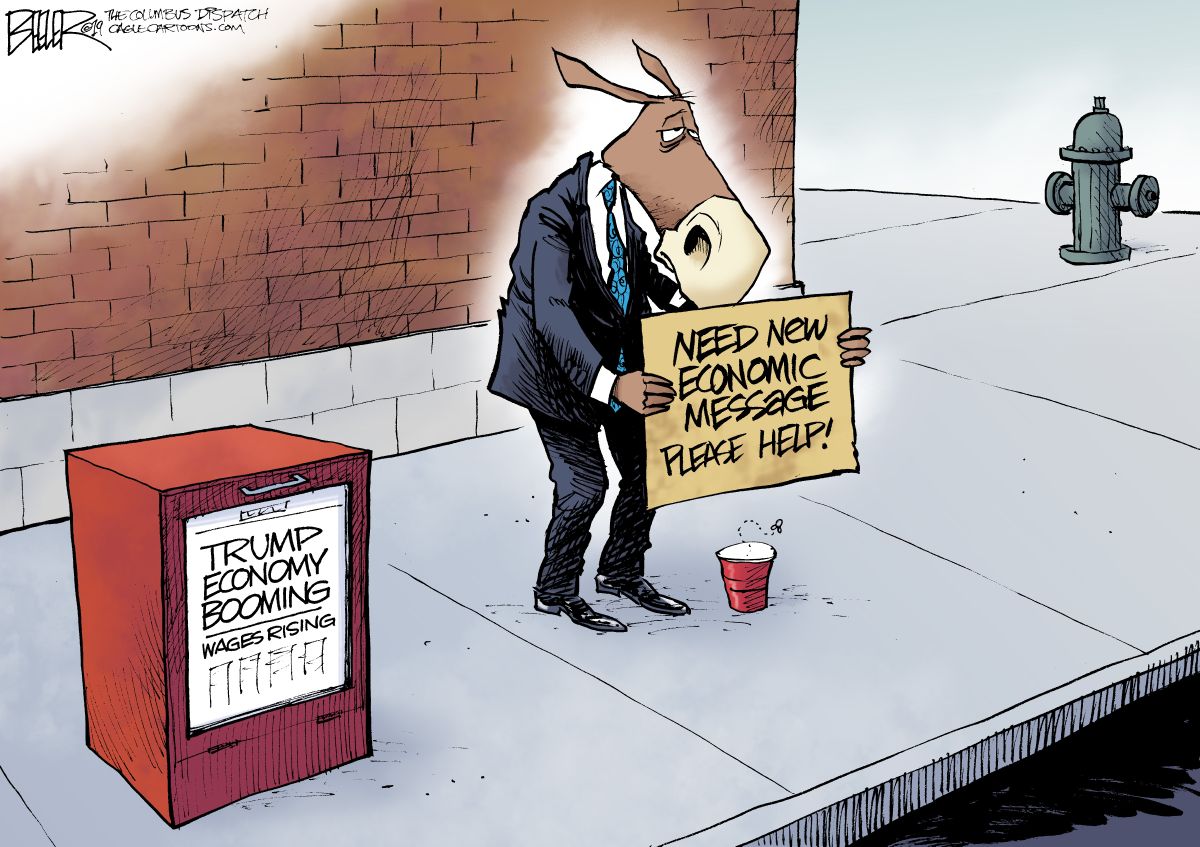 Political Cartoon U.S. Trump economy boom new message | The Week