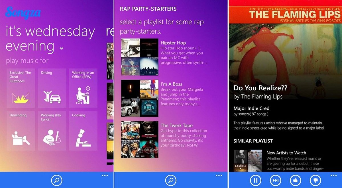 Songza music concierge service officially launches for Windows Phone 8 ...