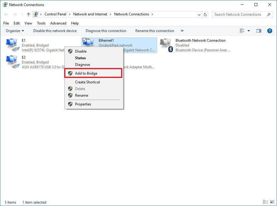 How to set up and manage a Network Bridge connection on Windows 10 ...