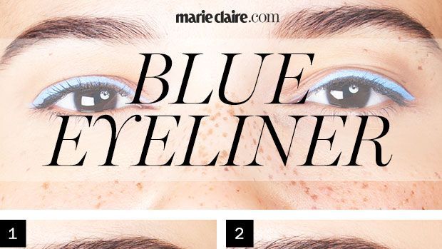 How To Wear Light Blue Eyeliner - Step By Step Blue Winged Eyeliner ...