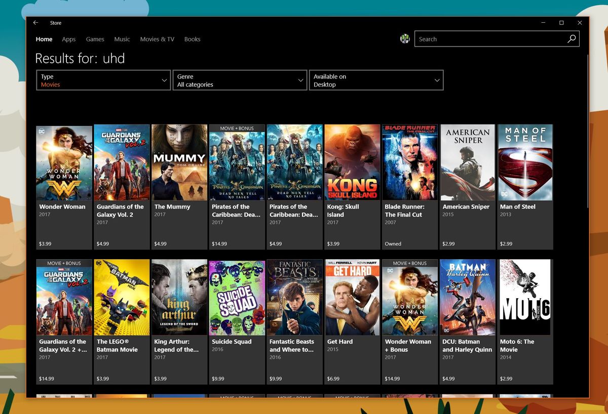 Microsoft is not making it easy to get on the UHD movie bandwagon ...