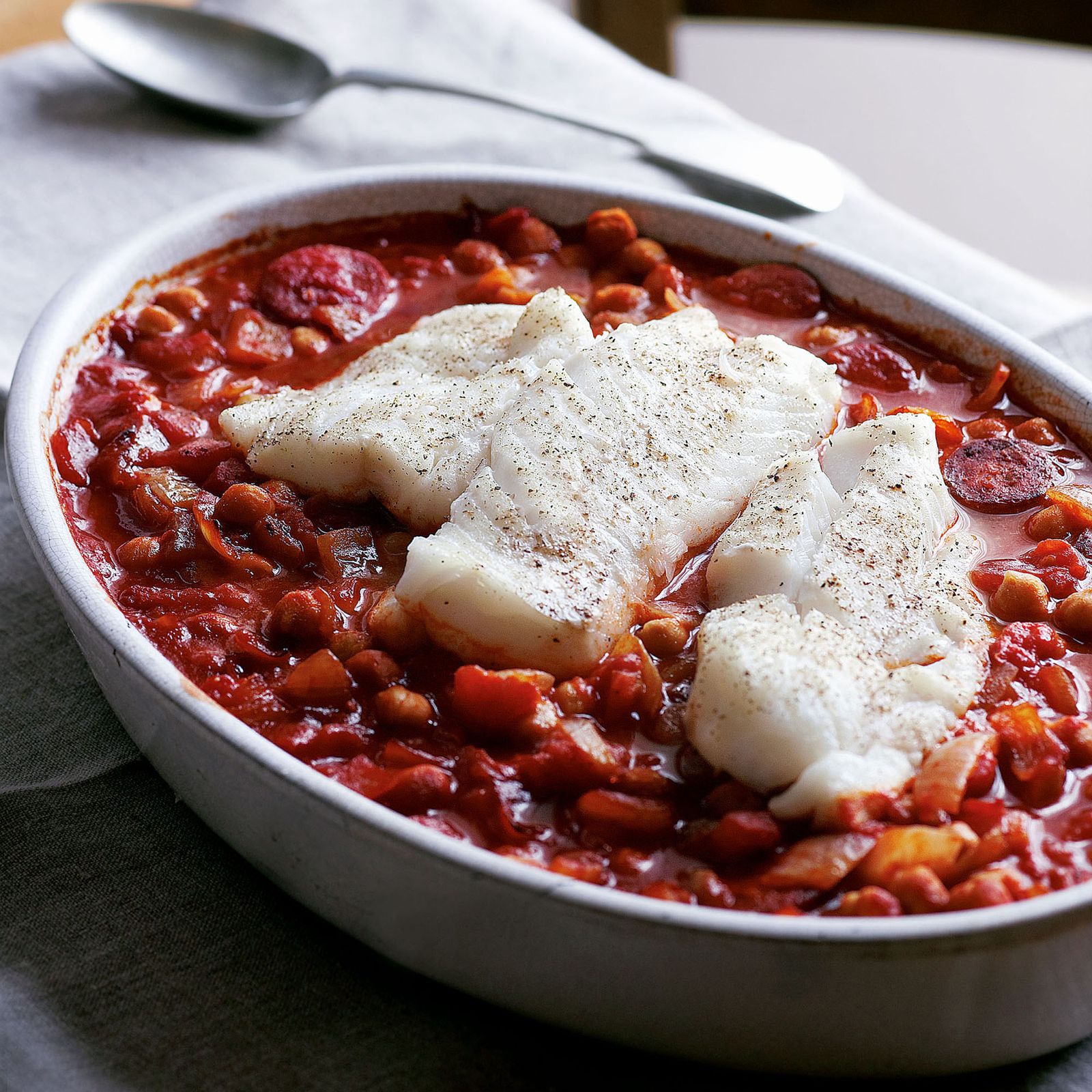 Cod, Chorizo and Chickpea Casserole | Dinner Recipes | Woman & Home