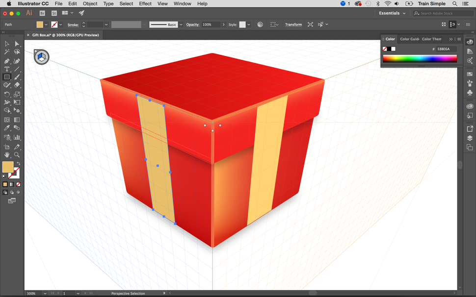 Using Perspective Grid in Illustrator: steps 10-18 - Create perspective ...