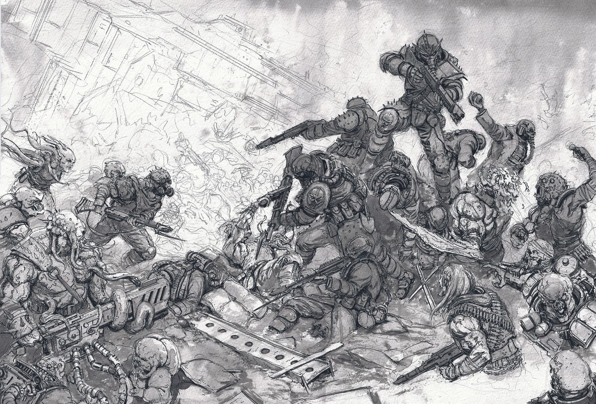 How to paint epic Warhammer battles in traditional pen and ink ...