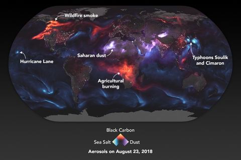 Glowing NASA Map Shows Huge Dust Clouds Swirling Across Earth | Space