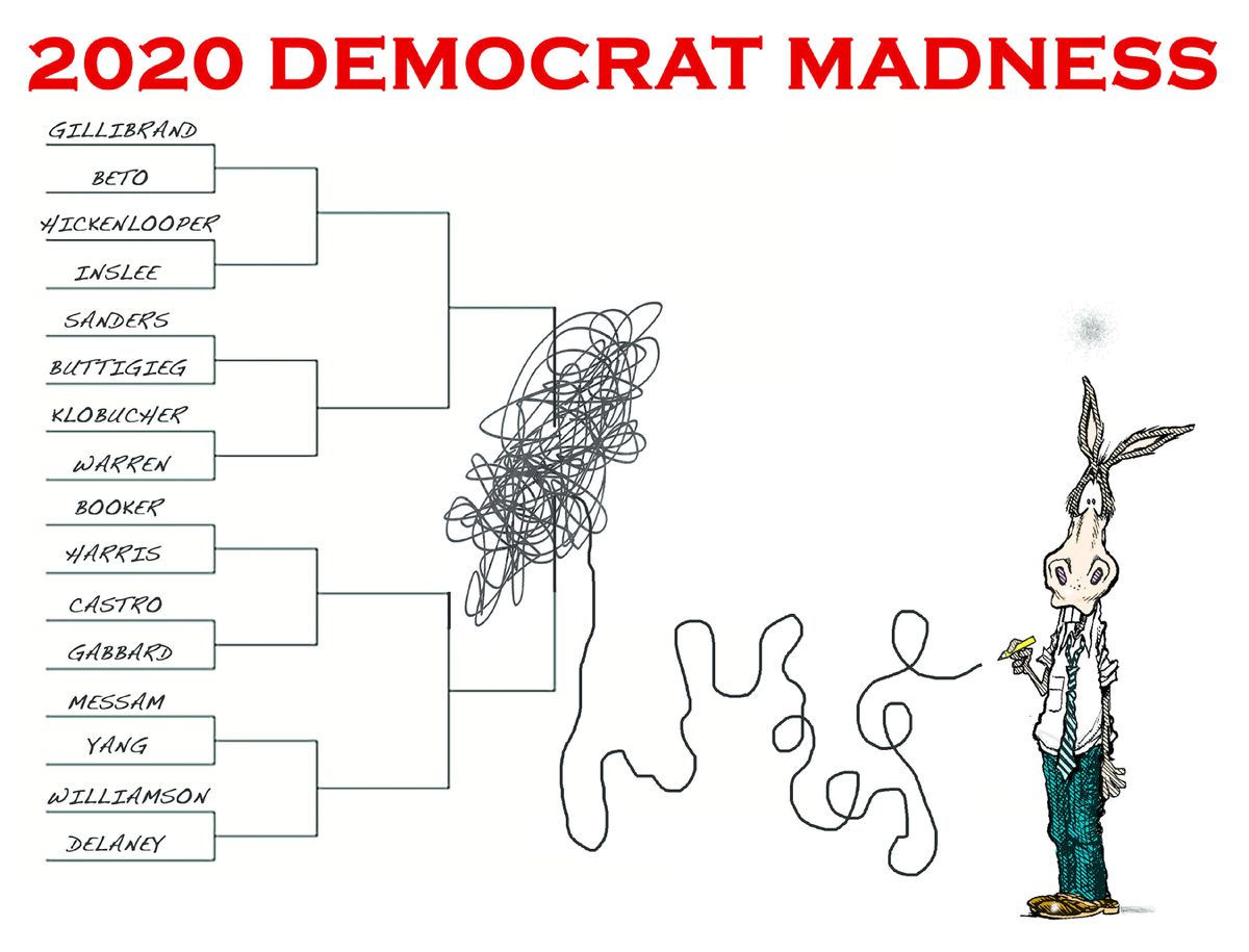 Political Cartoon U.S. 2020 Democrat madness bracket | The Week
