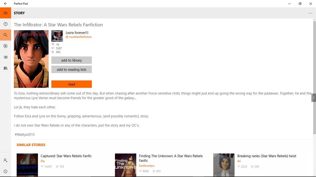 Perfect Pad, an unofficial Wattpad Client app for Windows 10 | Windows ...